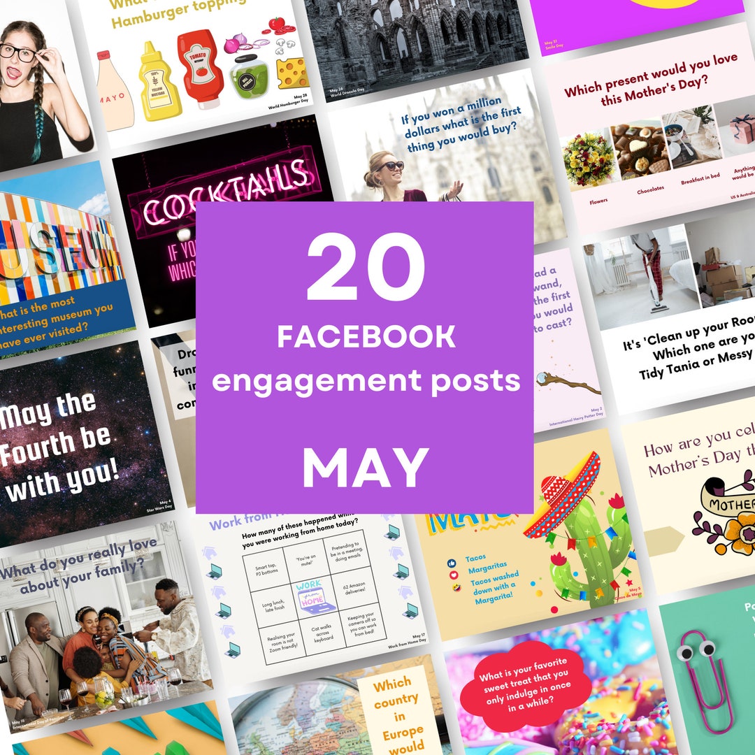 MAY Facebook Group Engagement Posts, Membership Engagement Posts ...