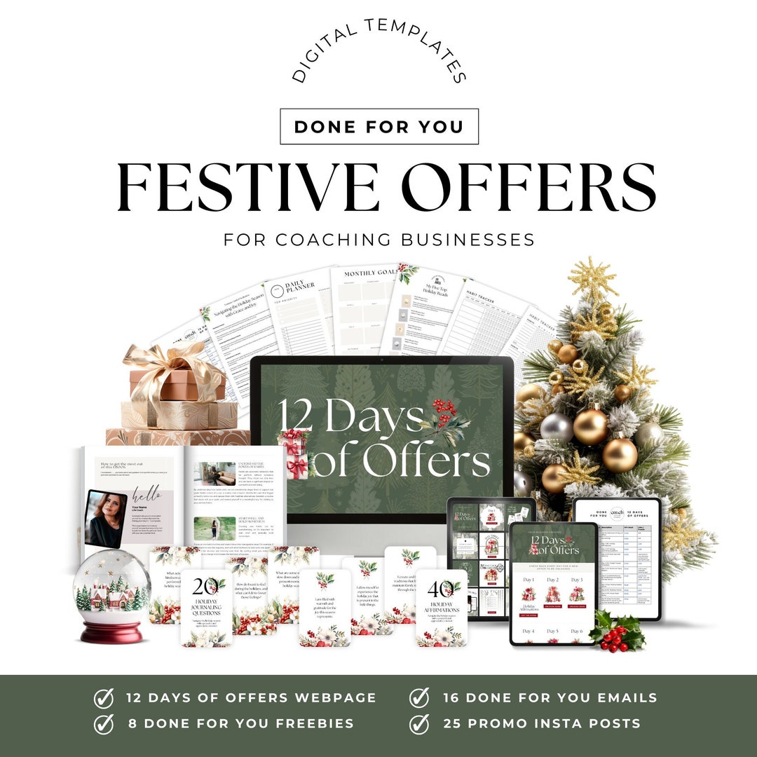 Holiday Promo Lead Magnet Bundle for Life Coaches, Festive Offers ...