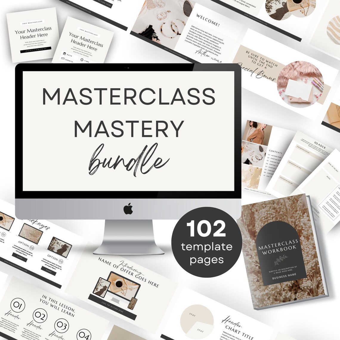 Masterclass Bundle CANVA TEMPLATE, Course Webinar Presentation ...