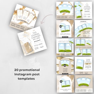 Affirmation Card Deck Creator Bundle, Card Design Canva Templates ...