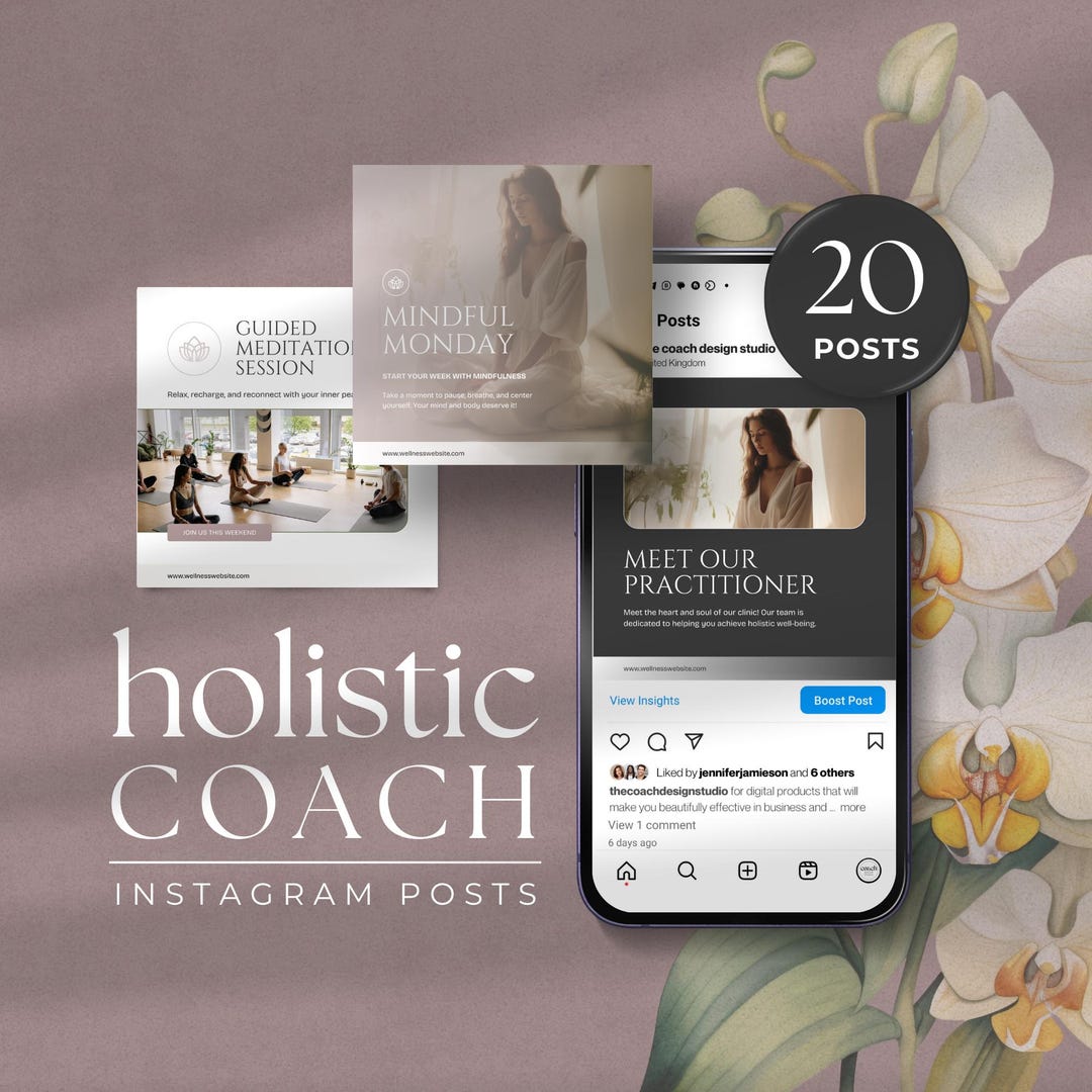 Wellness Coach Insta Posts Canva Template Holistic Coaching Instagram ...