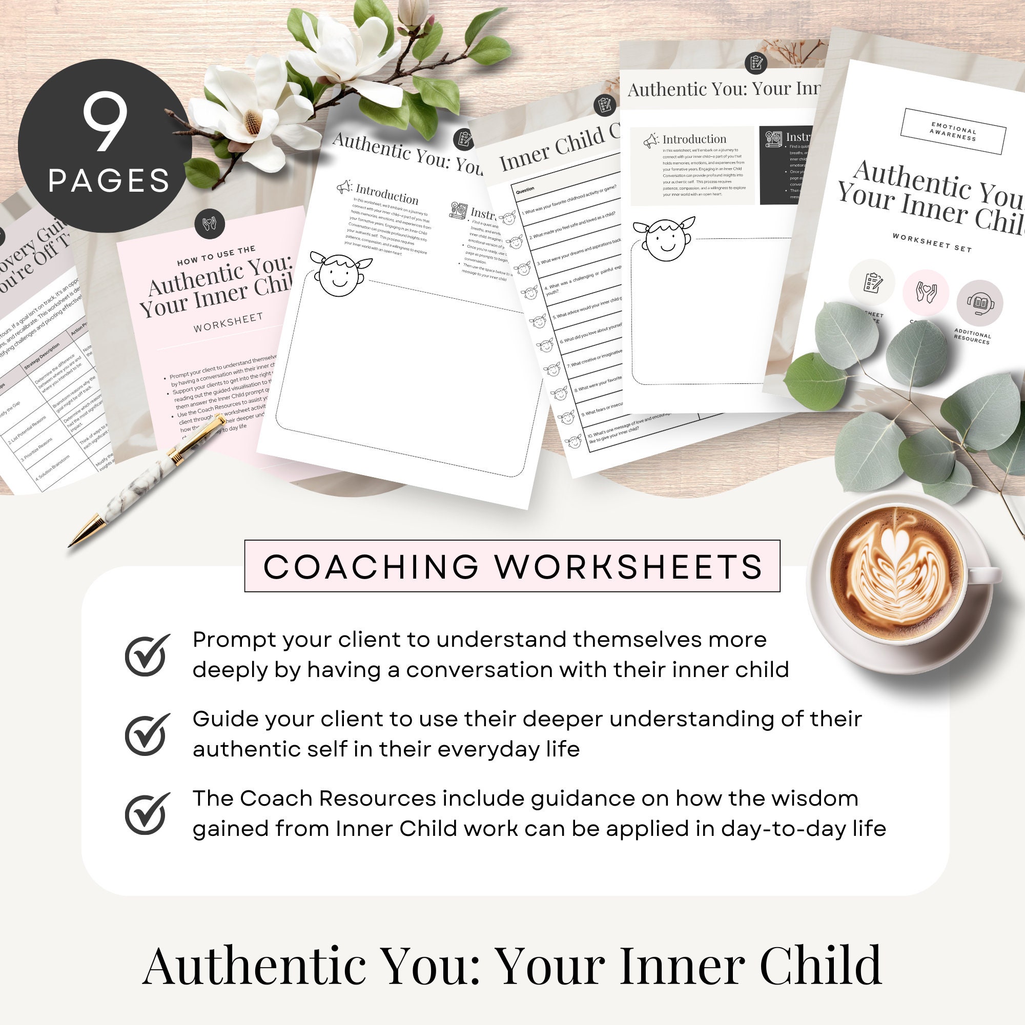 Inner Child Worksheet, Canva Template, Shadow Work, Authentic Self ...