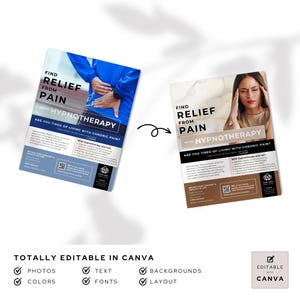Hypnotherapy Pain Management Poster Arthritis Fybromyalgia Canva ...