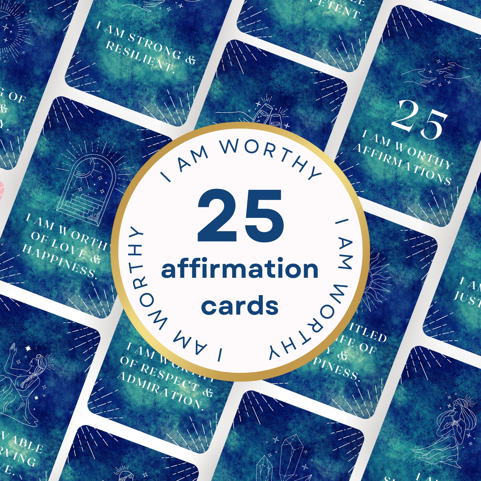 I Am Worthy Printable Affirmation Cards, Positive Thinking, Spiritual ...