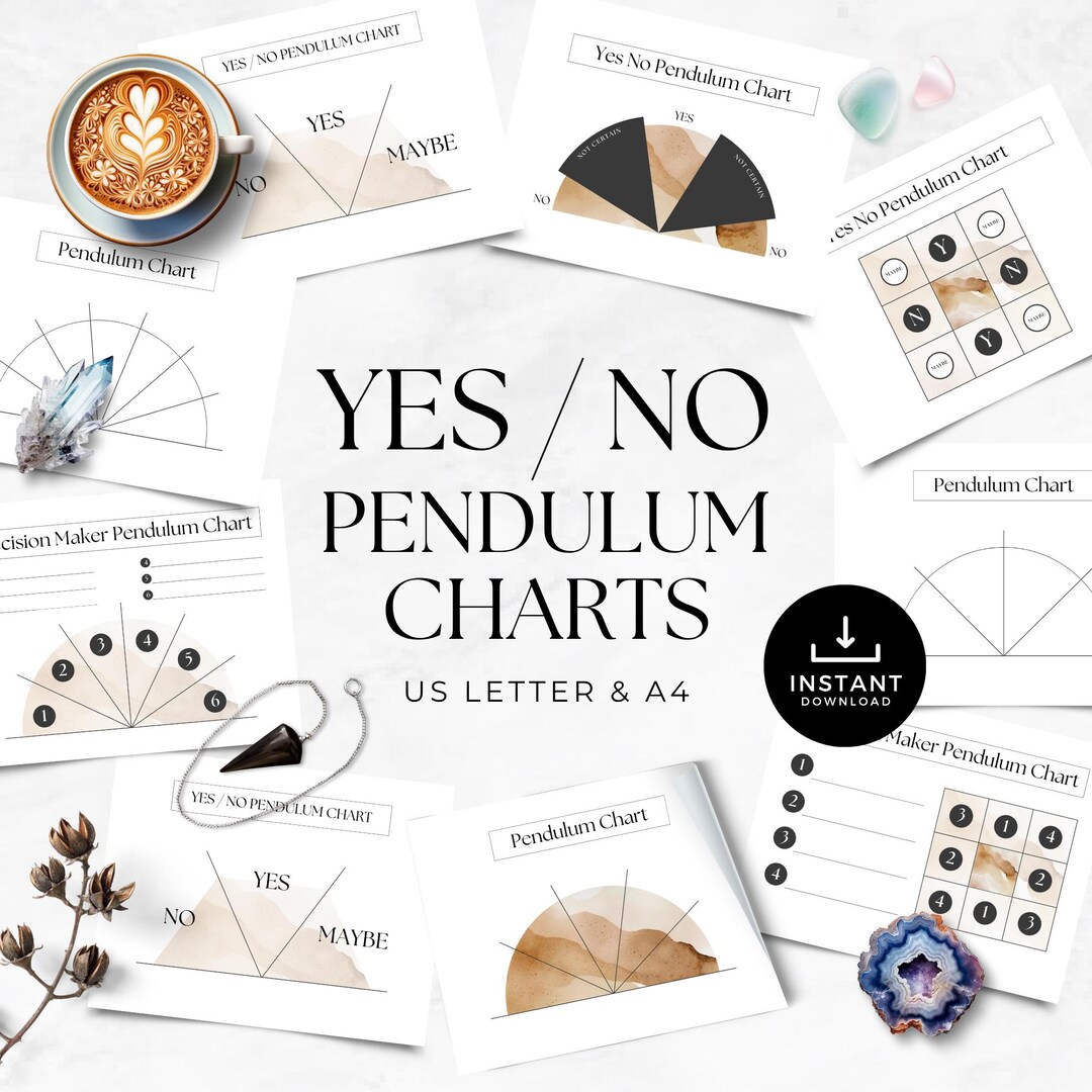 Pendulum Yes No Charts Printable PDF Decision Making Dowsing Tool ...