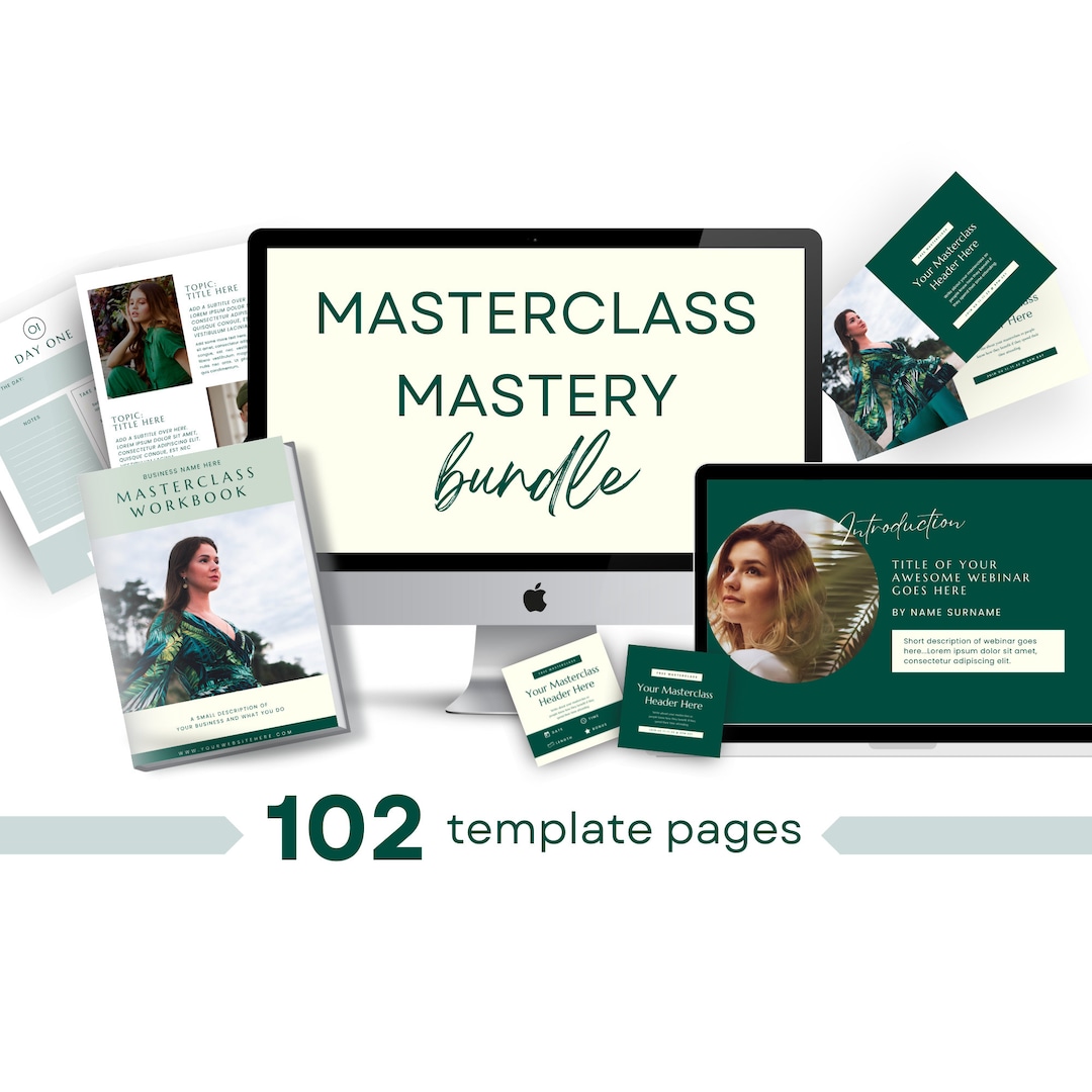 Masterclass Bundle CANVA TEMPLATE, Course Webinar Presentation ...