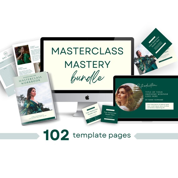 Masterclass Bundle CANVA TEMPLATE Course Webinar Presentation - Etsy