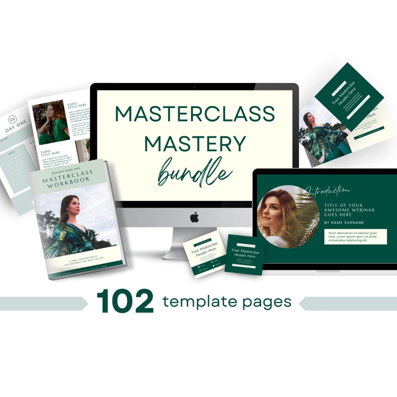 Masterclass Bundle CANVA TEMPLATE, Course Webinar Presentation ...