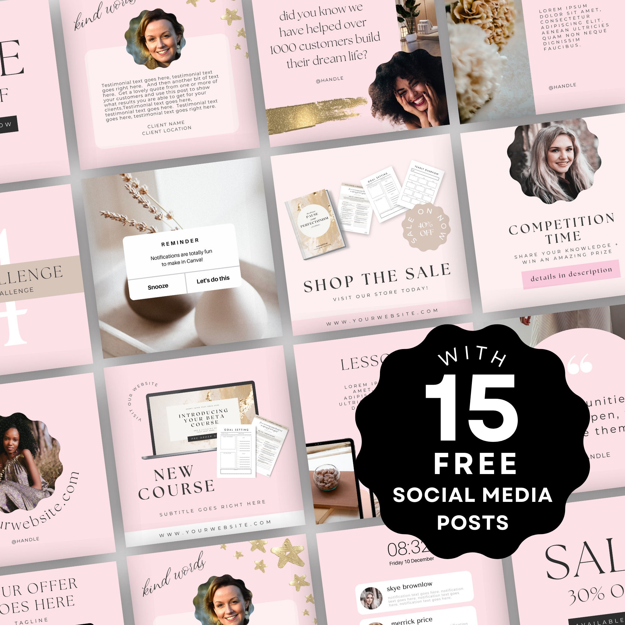 Pink Content Calendar Google Sheets, Social Media Planner, Editable ...