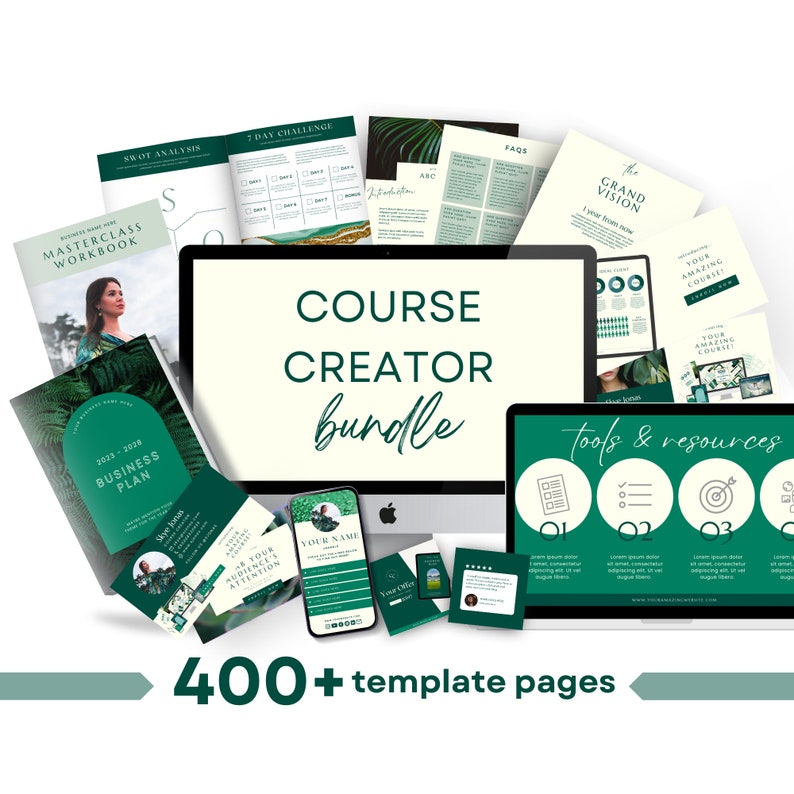 Course Creator Template Bundle, CANVA Templates, Course Toolkit, Sales ...