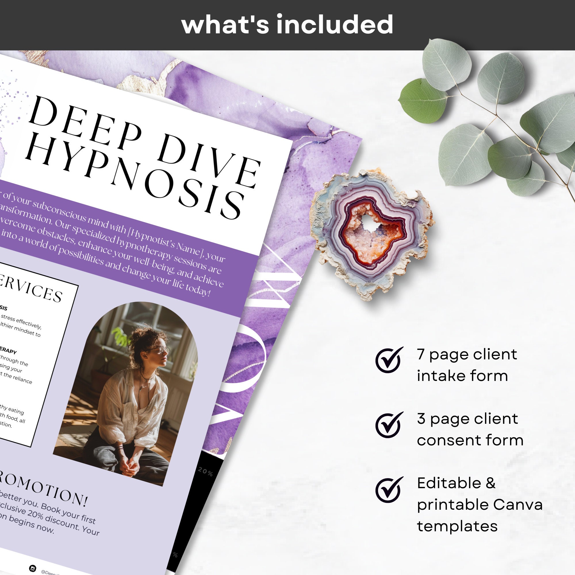 Hypnotherapist Flyer Canva Template Hypnotherapy Marketing Hypnosis ...
