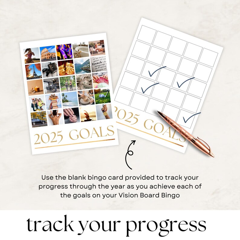 Vision Board Bingo 2025 New Year Resolutions Dream Manifestation ...