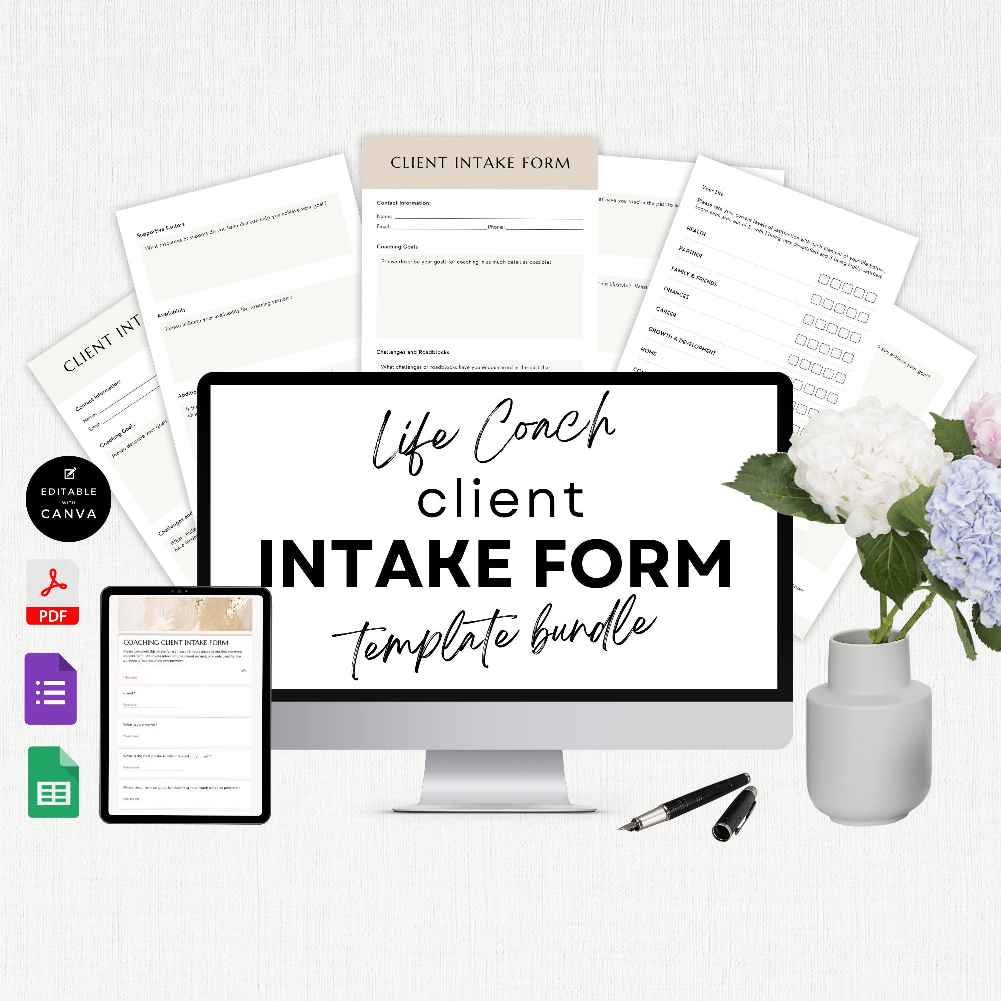 Coaching Client Intake Form Template Bundle, Onboarding Form Google ...