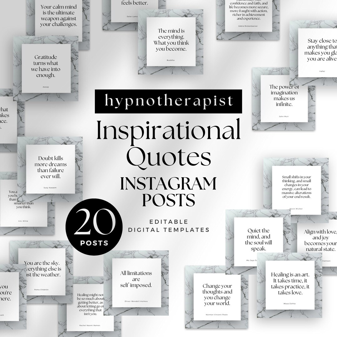 Insta Posts Quotes Canva Template Hypnotherapy Inspirational Instagram ...