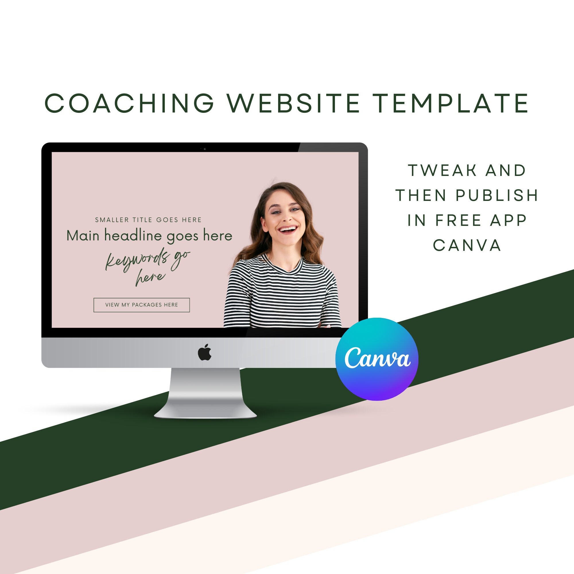 Coaching Website Template Canva DIY WEBSITE Canva Web - Etsy