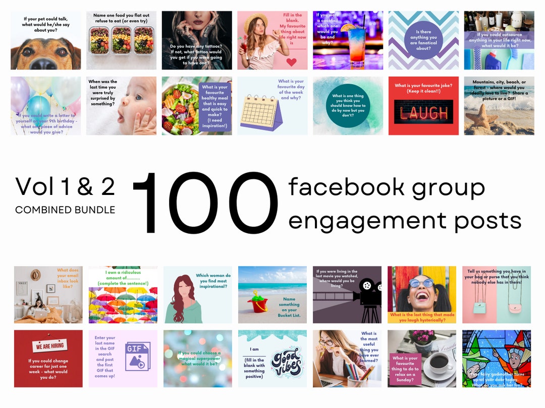 Facebook Group Engagement Post Bundle Vol. 1 & 2, INSTANT DOWNLOAD ...