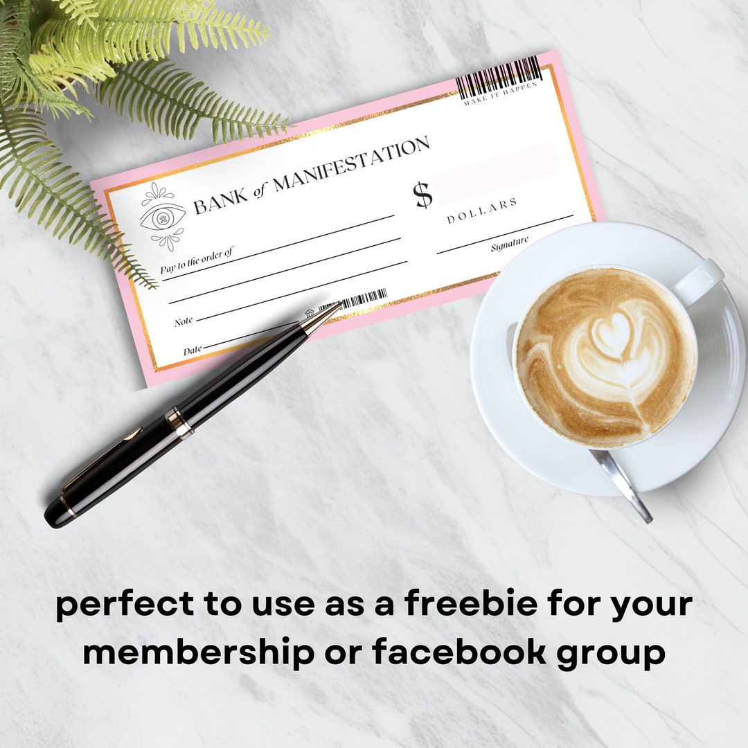 Manifestation Checks Printable, Editable Blank Cheque, Freebie, Lead ...