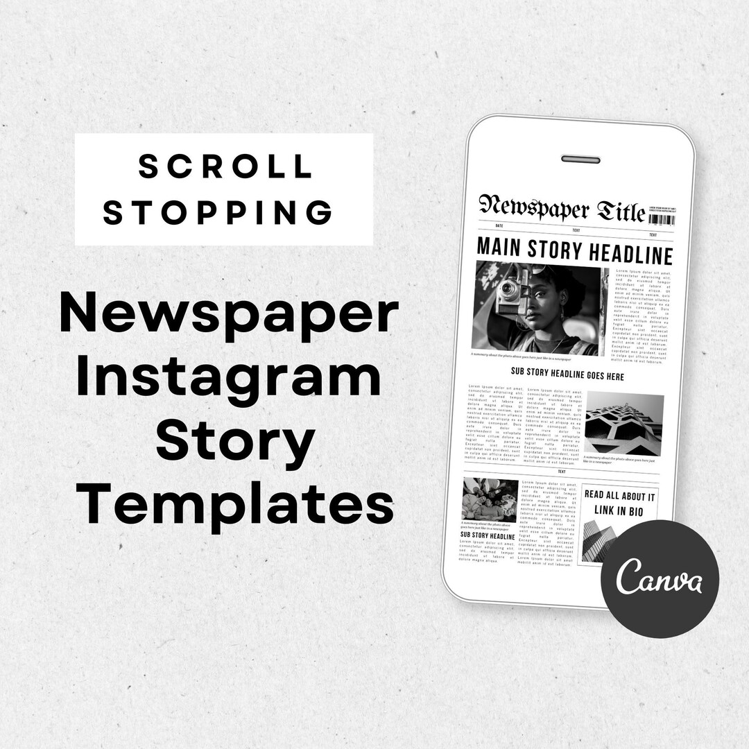 Newspaper Template Editable Instagram Story, Scroll Stopping Canva Template for Coaches and ...