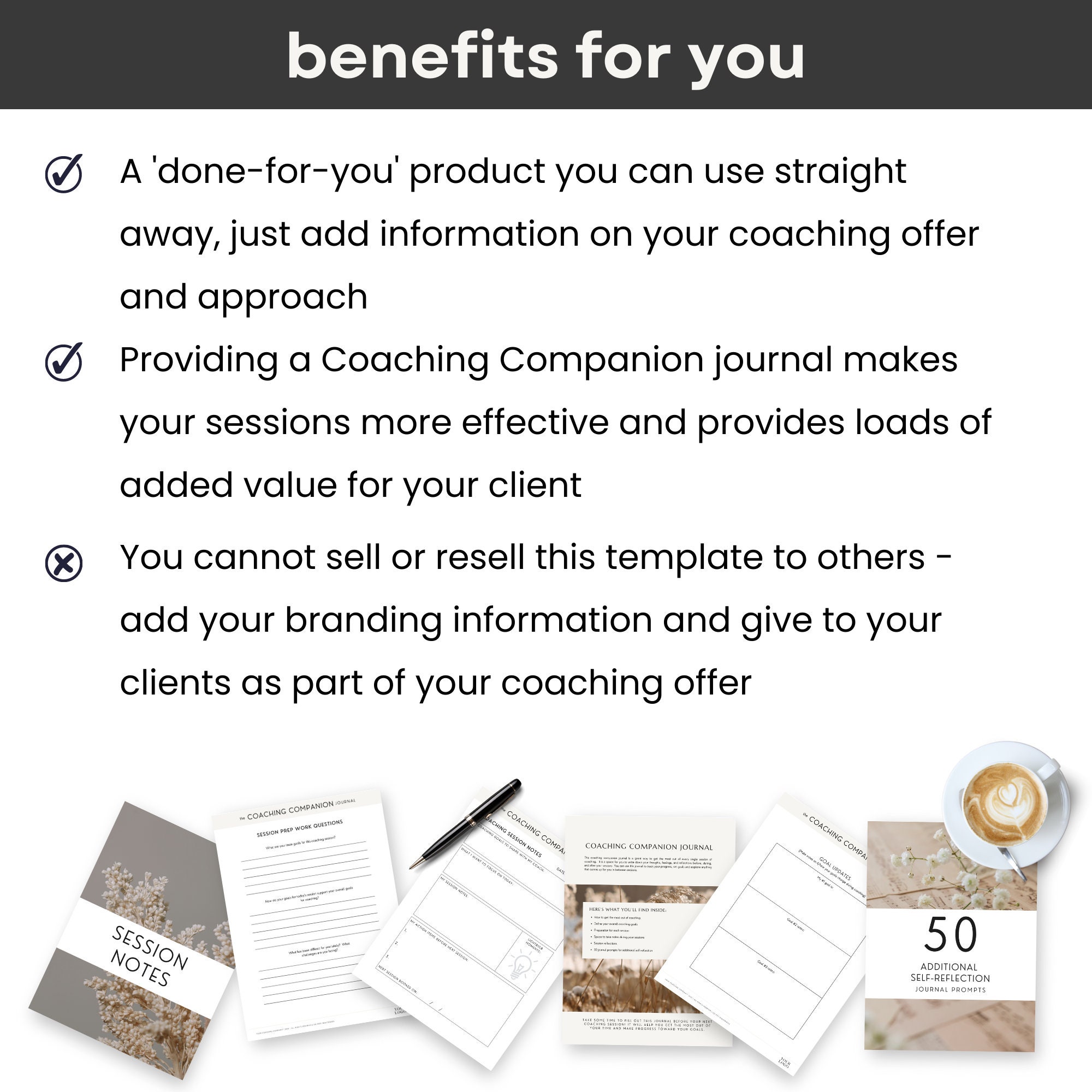 Coaching Journal Canva Template, Client Onboarding, Coaching Session ...