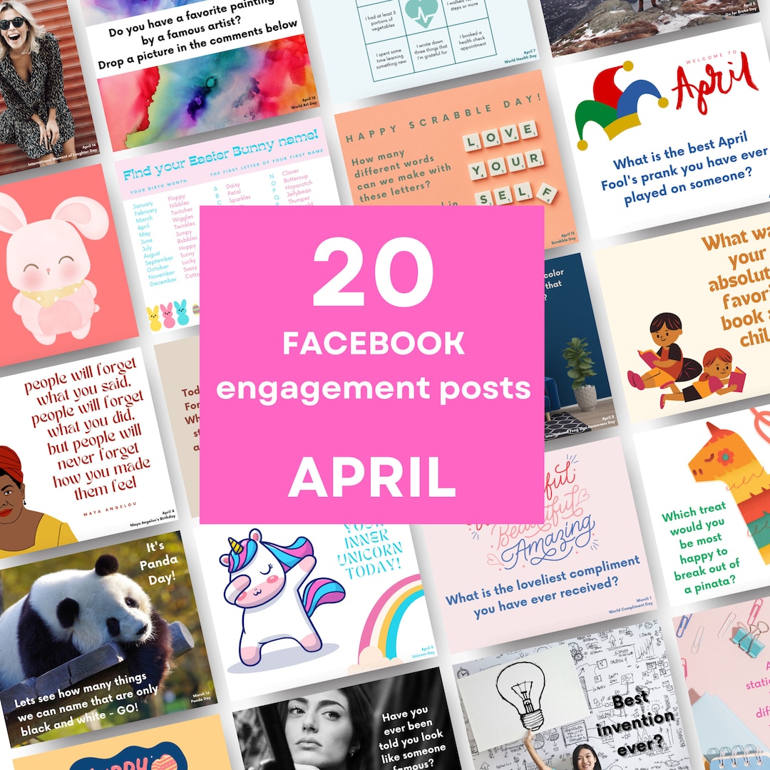 APRIL Facebook Group Engagement Posts, Membership Engagement Posts ...