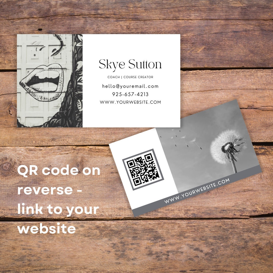 Digital Scan Business Card Template Minimal, QR Code Business Card ...