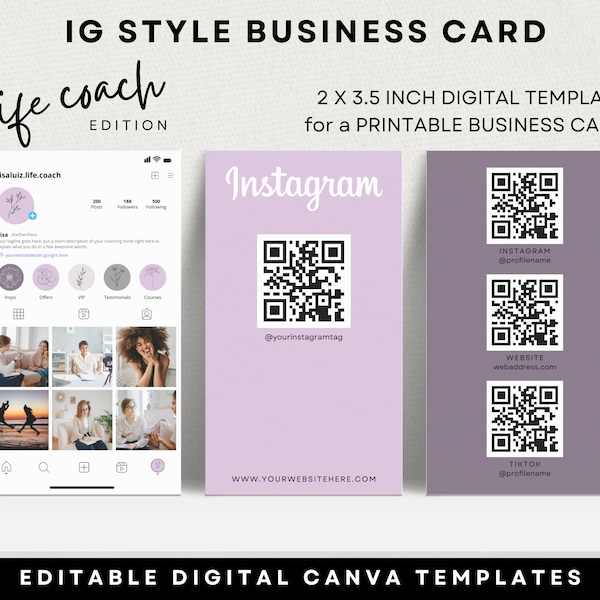 Instagram Style Business Card Template - Etsy