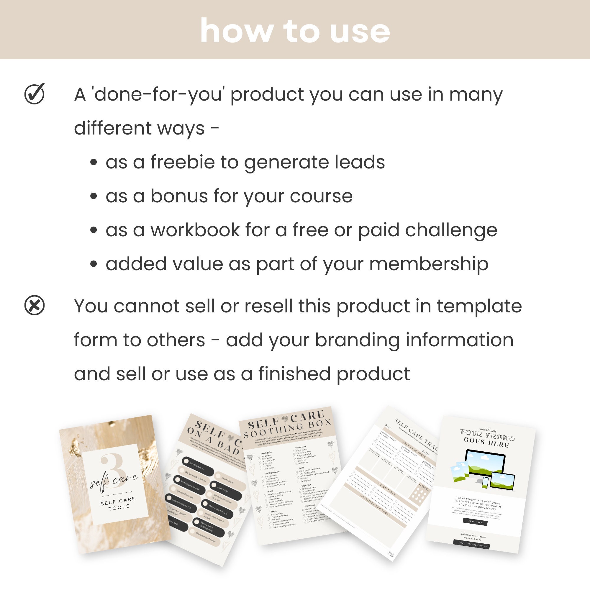 Self Care Coaching Worksheets, Freebie, Lead Magnet, Handout, Canva ...