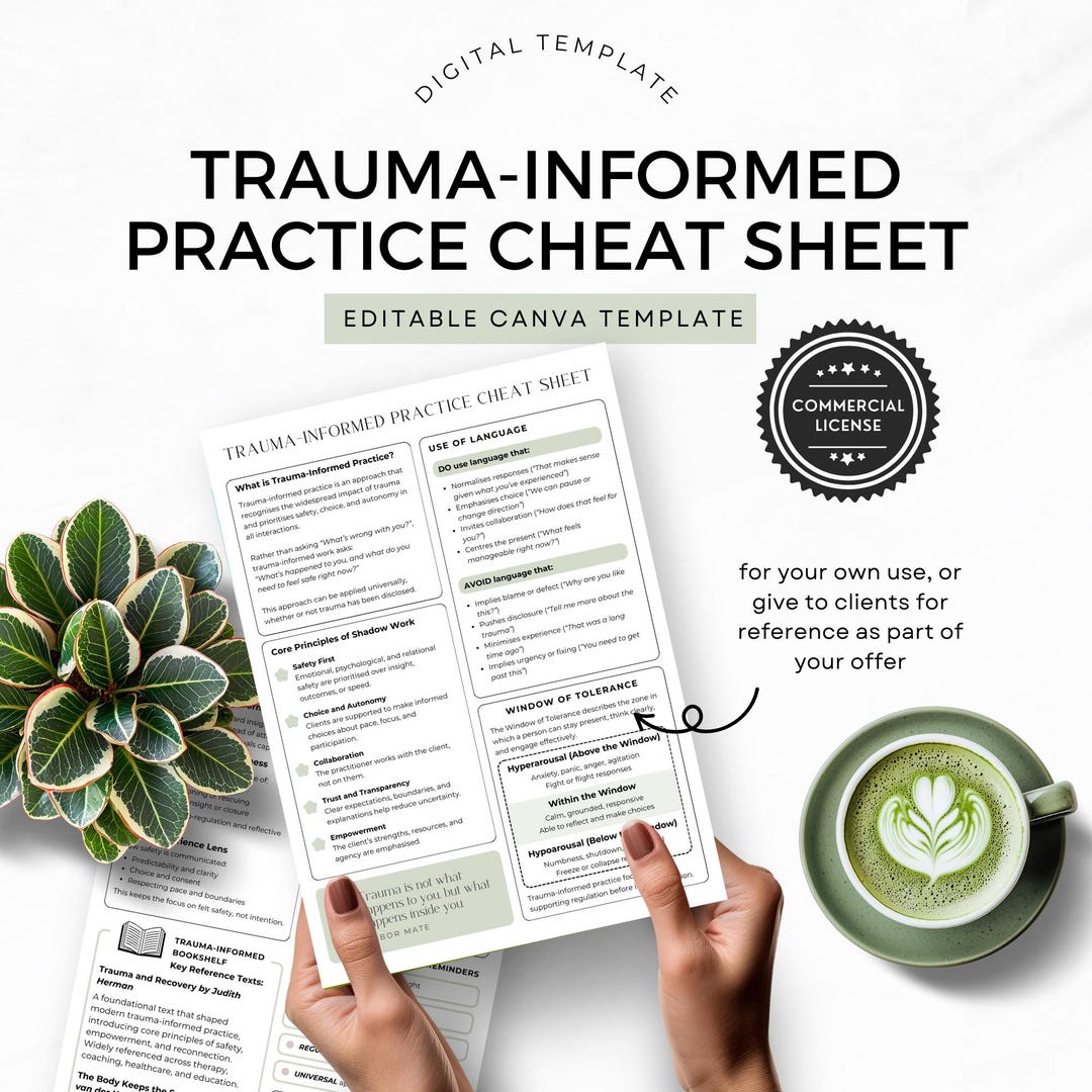 Trauma-informed Practice Cheat Sheet Nervous System Safety Cues Pacing ...