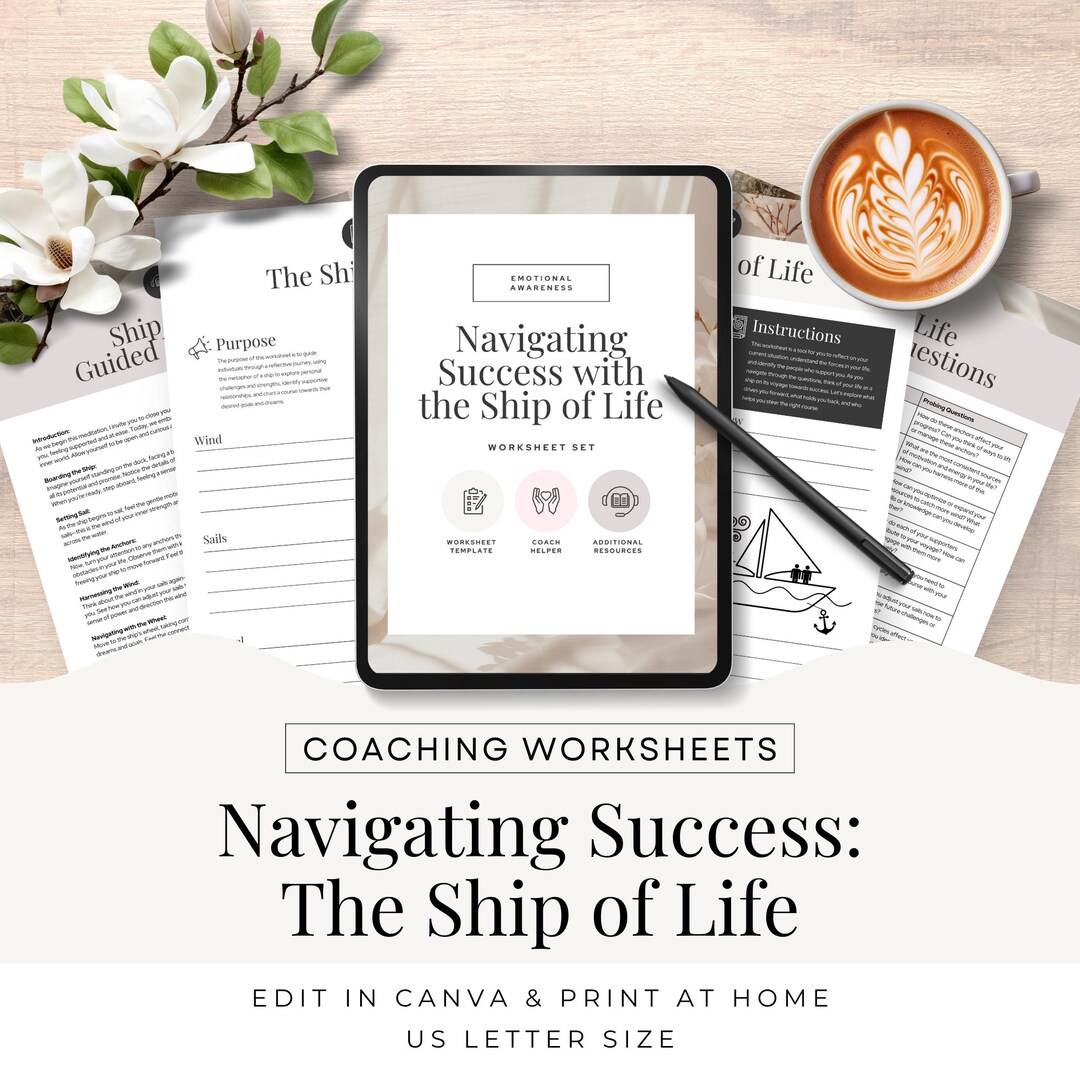 Navigating Success Worksheet, Canva Template, Ship of Life Metaphor ...