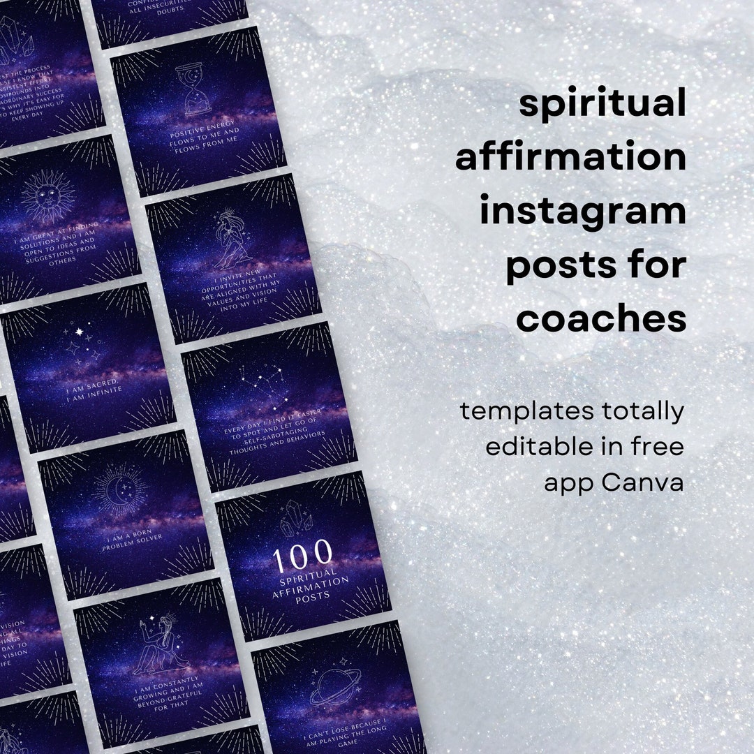 Instagram Post Template Spiritual Affirmations, Quote Pack for ...