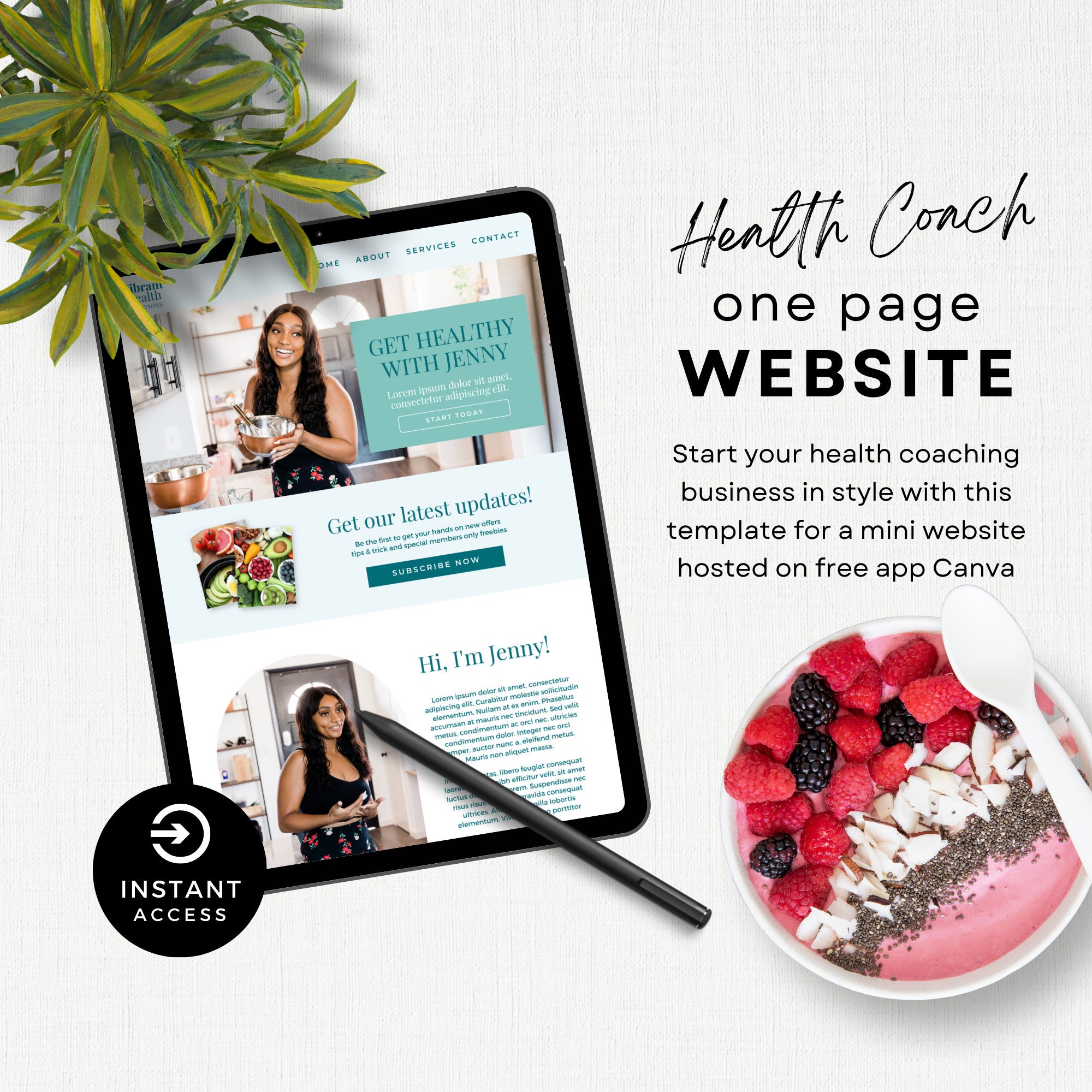 Health Coach Canva Website Template, Coaching Landing Page, Wellness ...