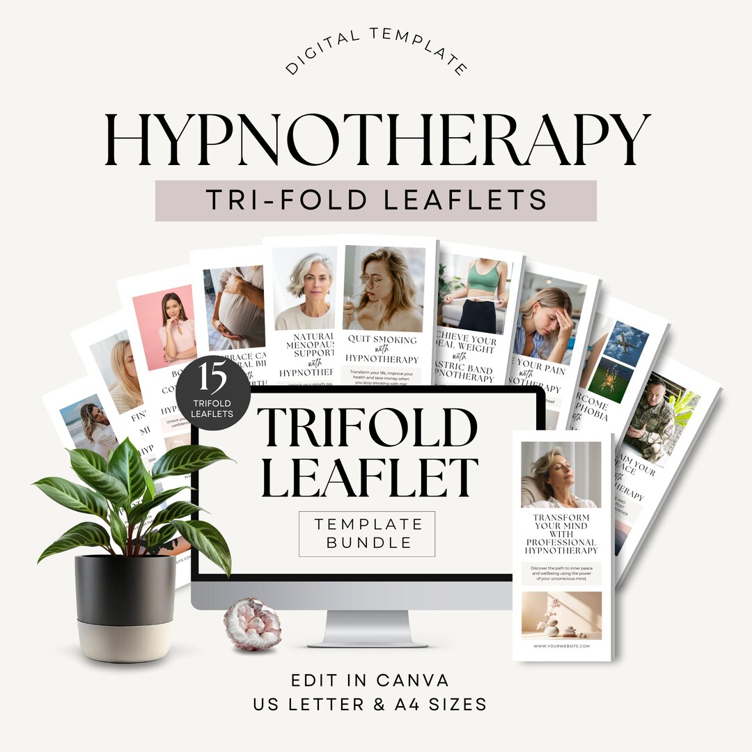 Hypnotherapy Trifold Leaflet Bundle Hypnosis Promo Pamphlets ...