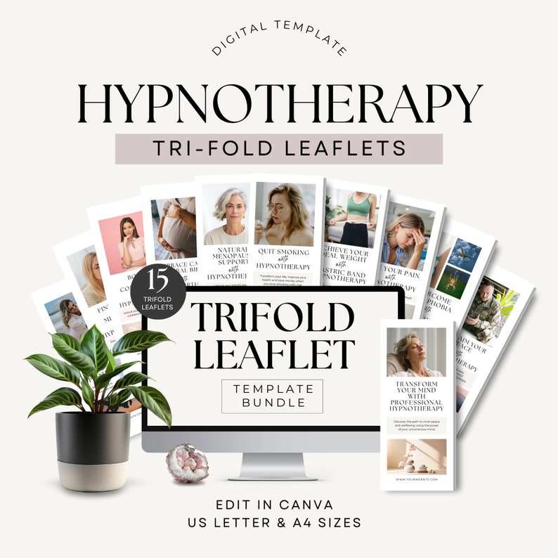 Hypnotherapy Trifold Leaflet Bundle Hypnosis Promo Pamphlets, Hypnotherapist Niche Marketing ...