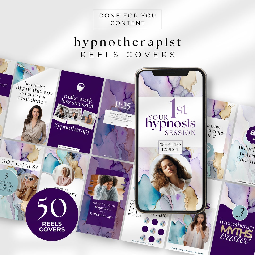 Hypnotherapist Instagram Reels Cover Templates, Hypnosis IG, Edit in ...