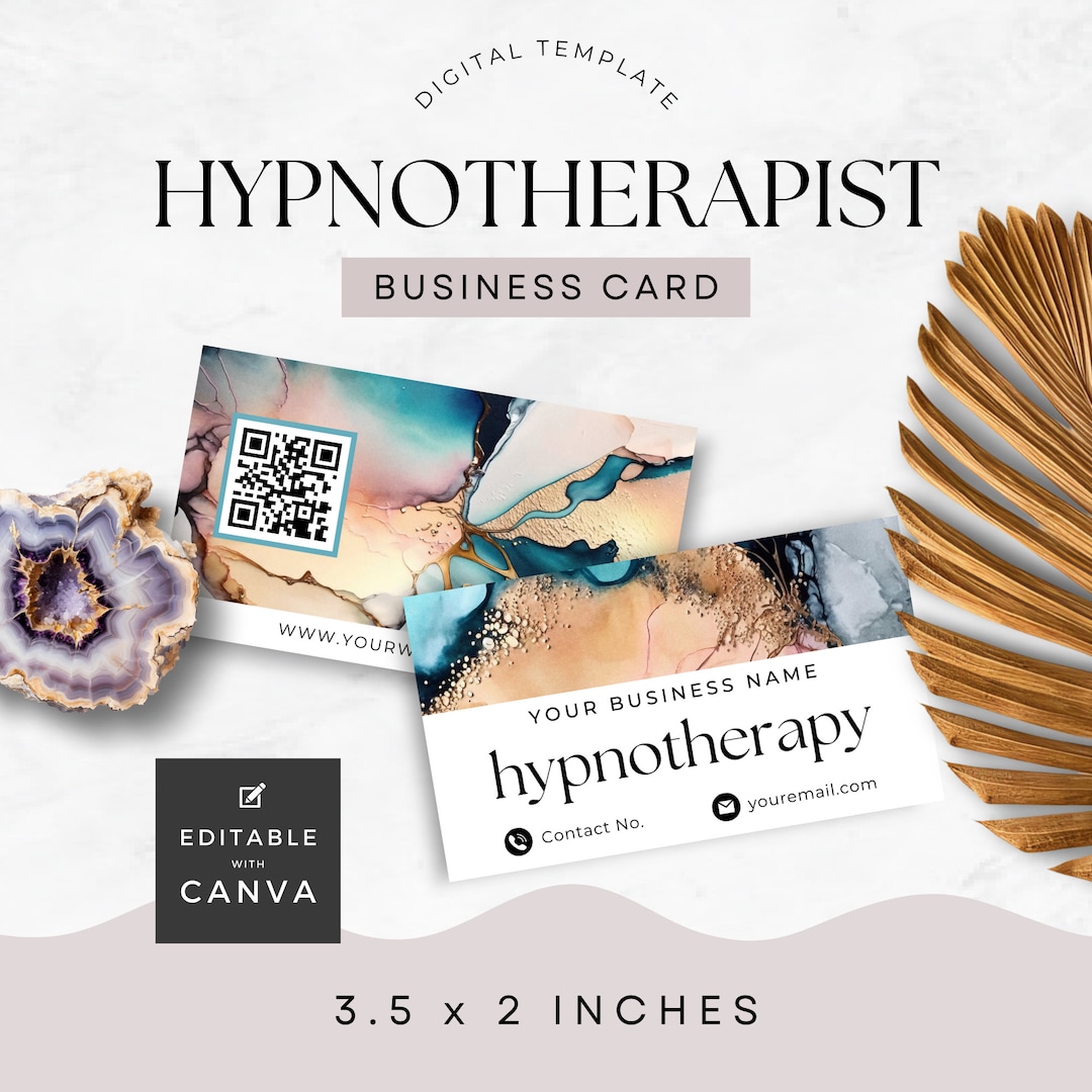 Hypnotherapist Business Card With QR Code Hypnotherapy Business Basics ...
