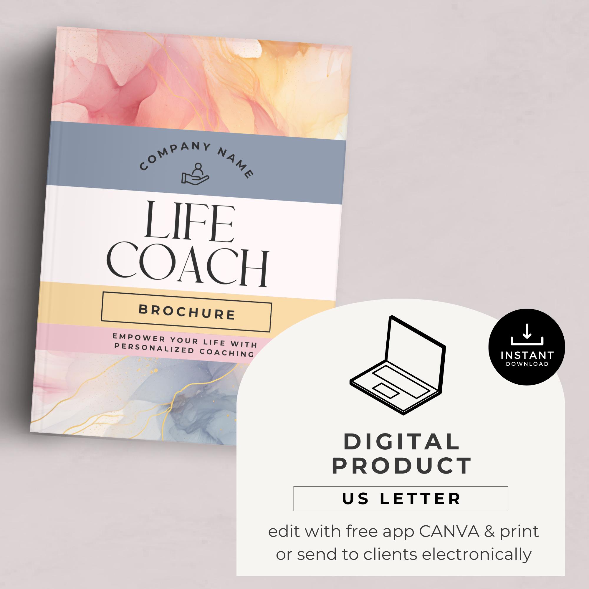 Editable Life Coach Brochure Template Promo Packet for New Clients ...