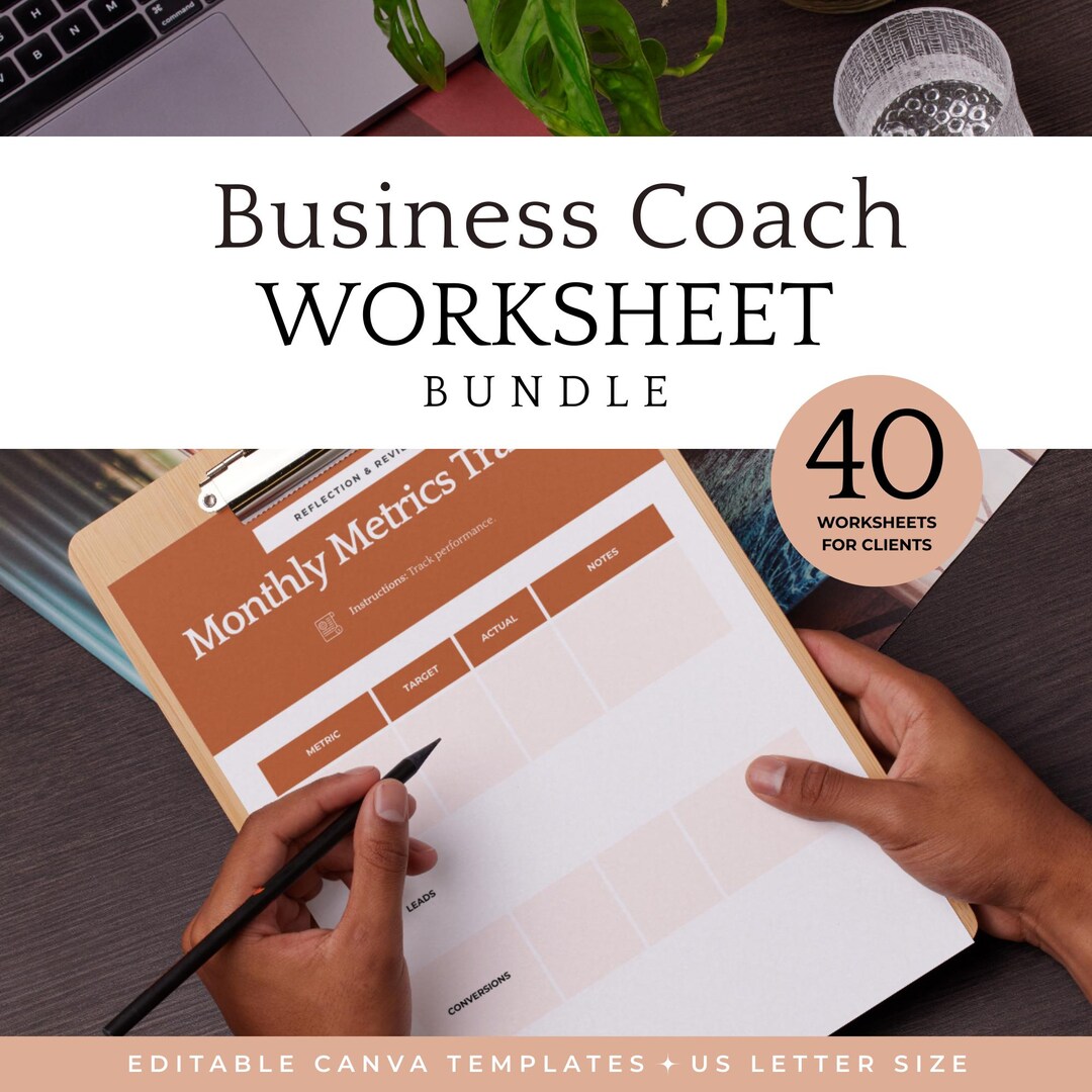 Business Consultant Worksheet Bundle Editable Canva Templates for Coach ...