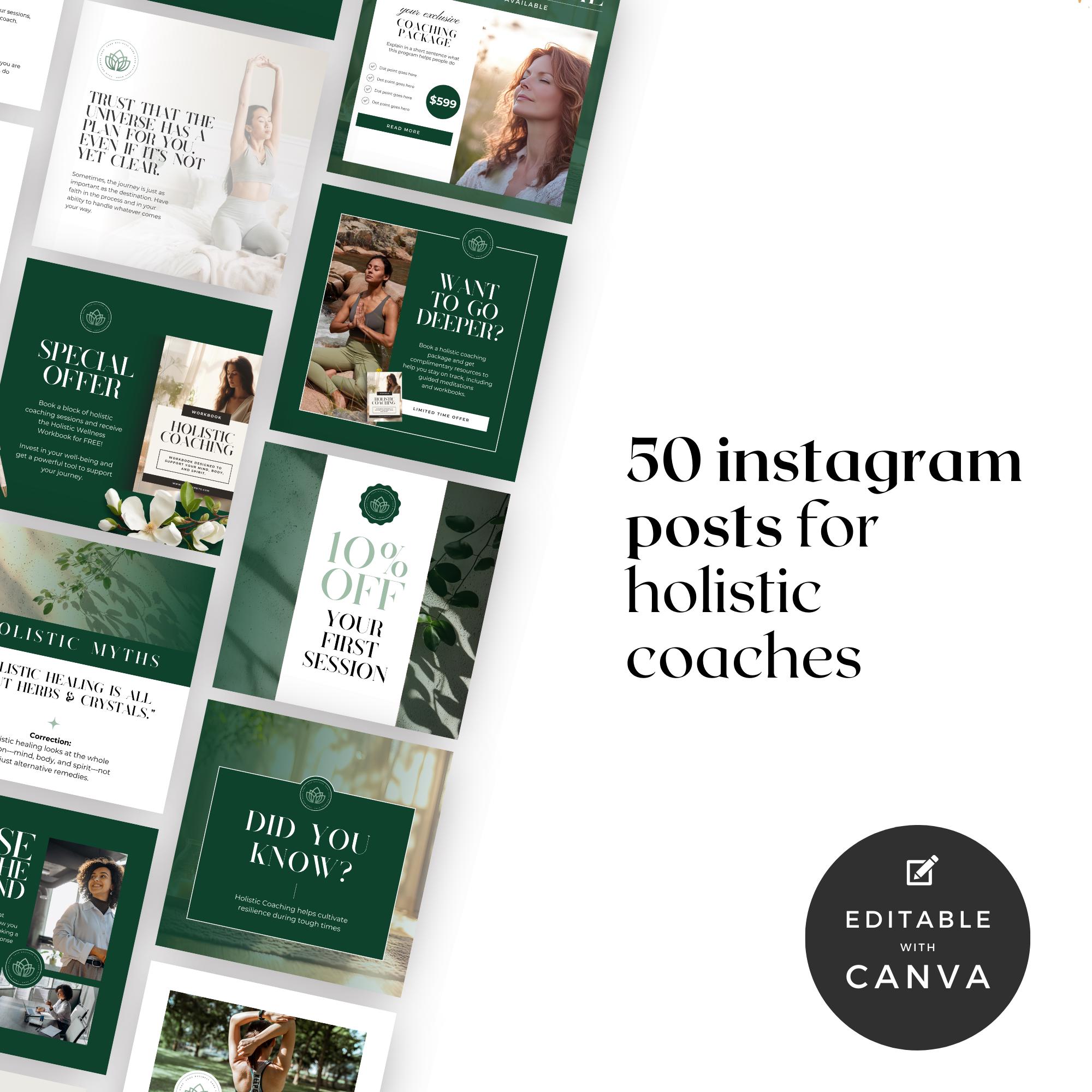 Canva Template Holistic Instagram Post Coach Social Media Branding ...