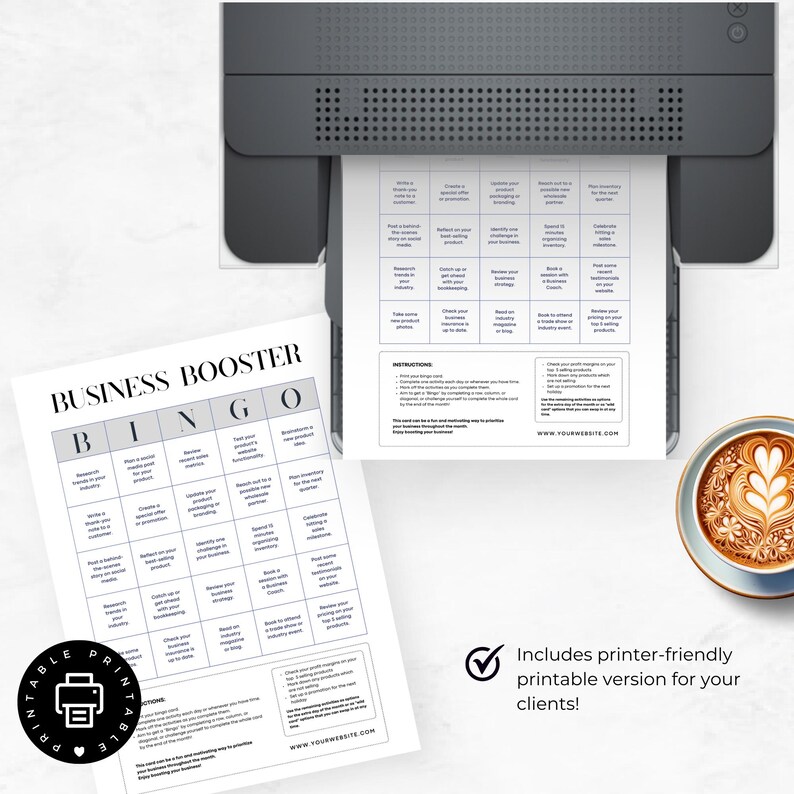 Business Coach Freebie Bingo Card Canva Template Lead Magnet Client ...