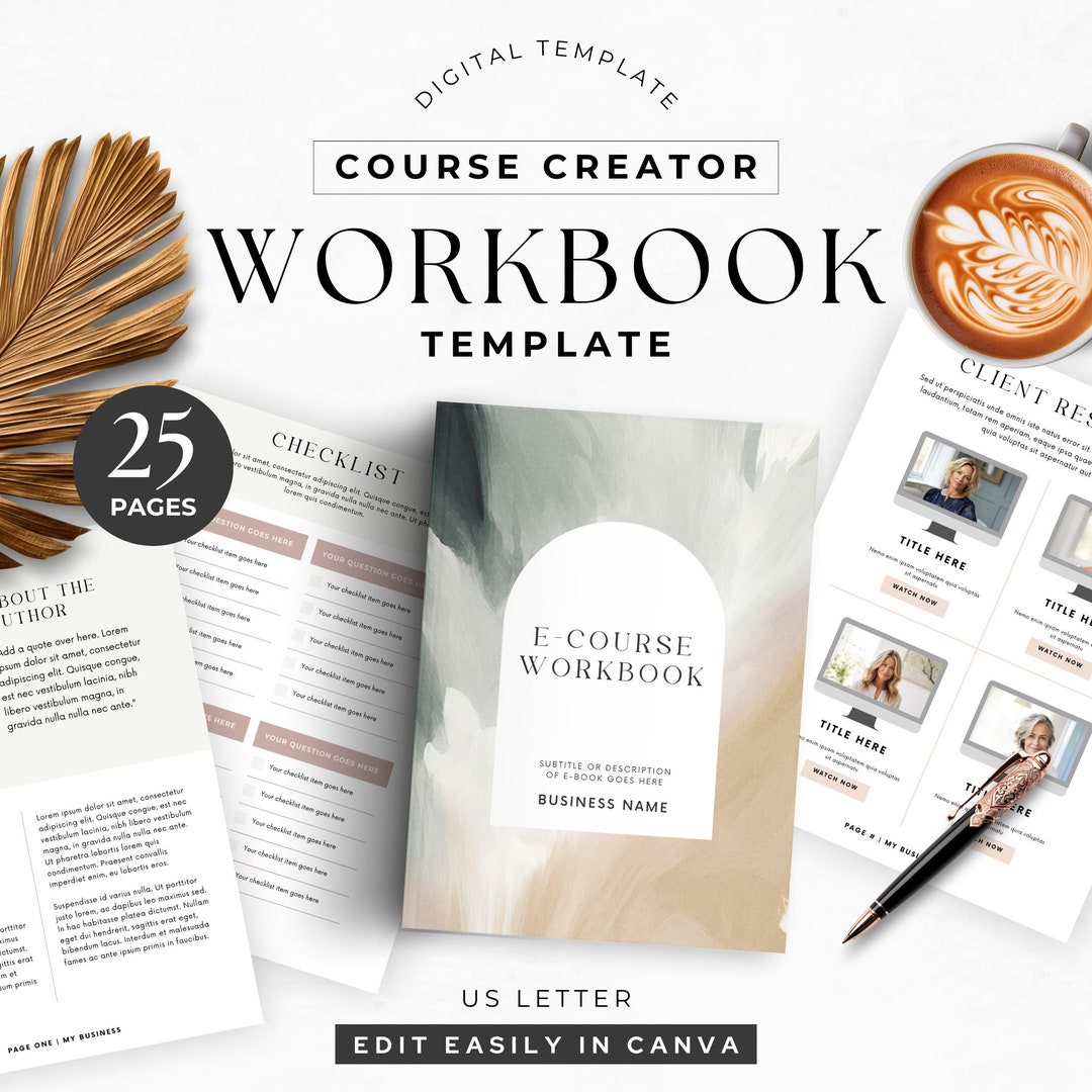Online Workbook Template for Coaches Editable Canva Template for E ...