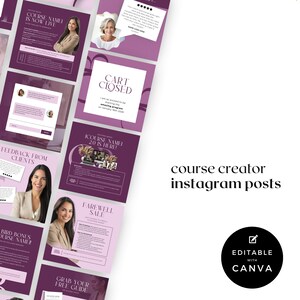 Course Creator Insta Posts Canva Template Digital Entrepreneur ...
