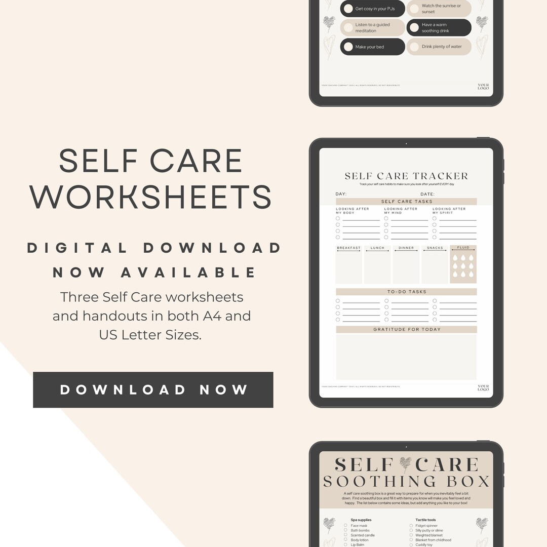 Self Care Coaching Worksheets, Freebie, Lead Magnet, Handout, Canva ...