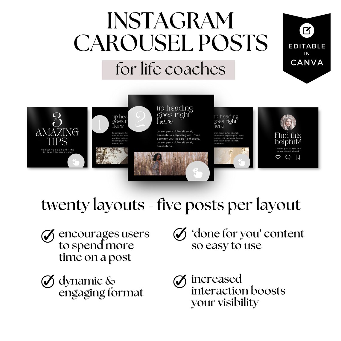 Instagram Carousel Canva Template for Life Coach or Course Creator ...