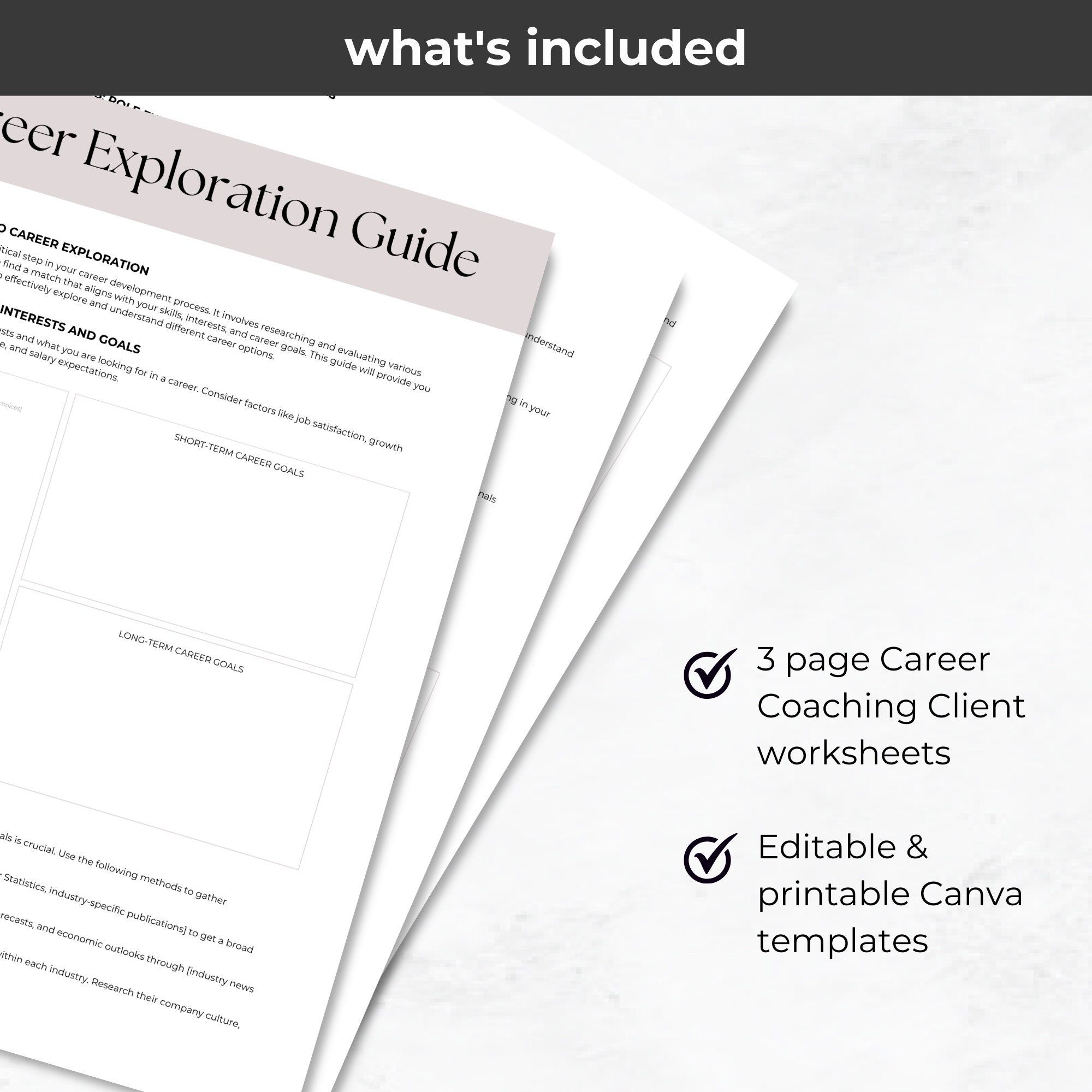 Career Exploration Worksheet Career Coach Handout Canva Template ...