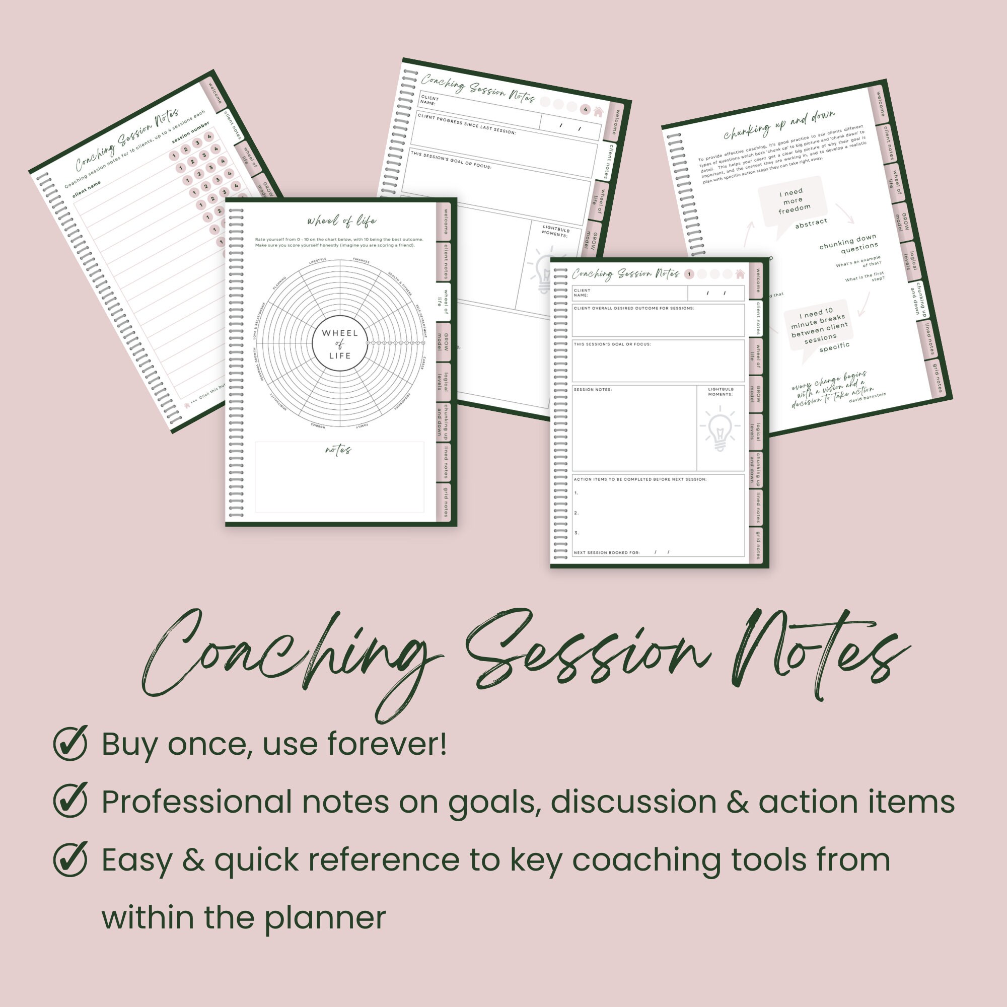 Coaching Session Notes DIGITAL Planner for Goodnotes or Notability on ...