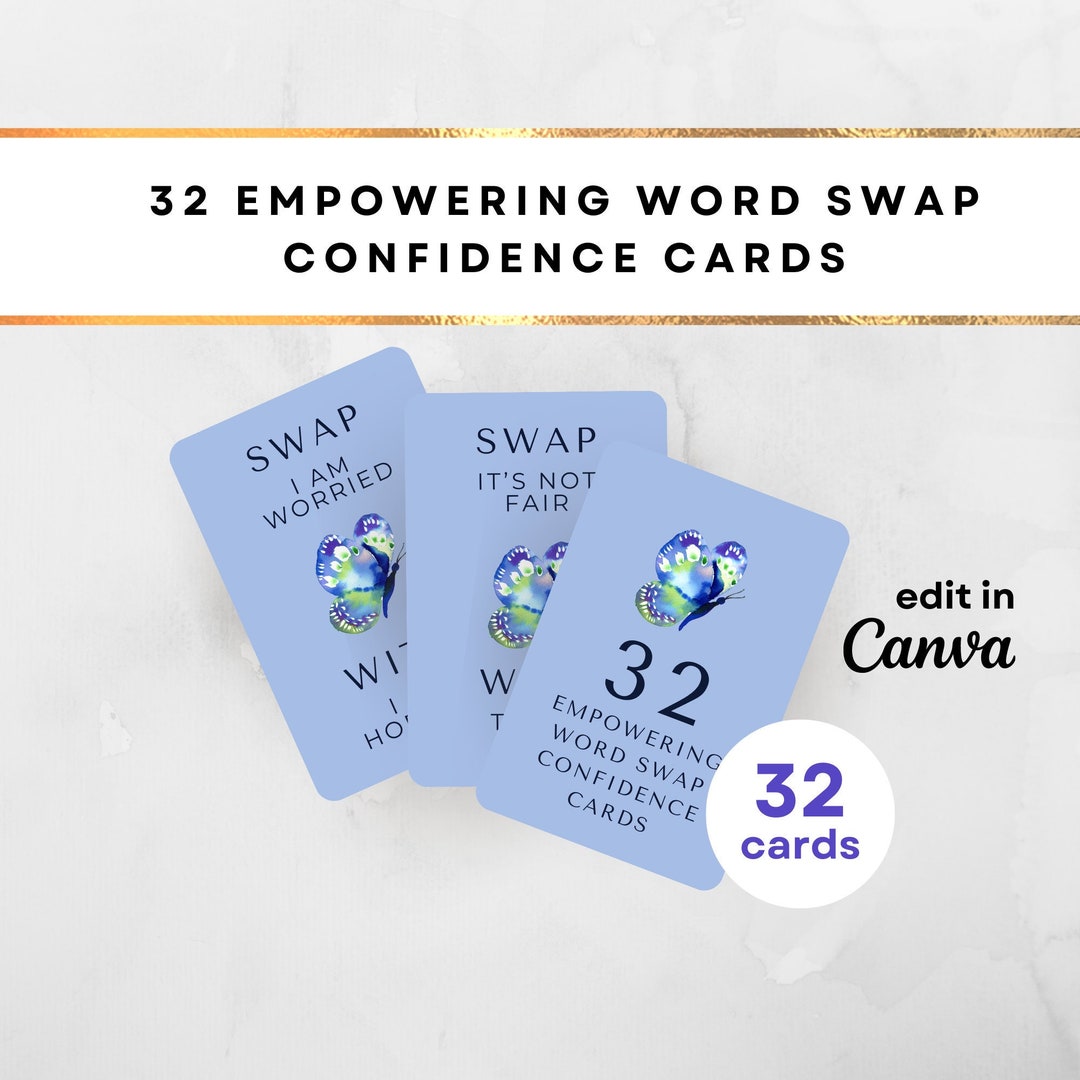 Empowering Word Swap Confidence Cards Affirmations for Small - Etsy
