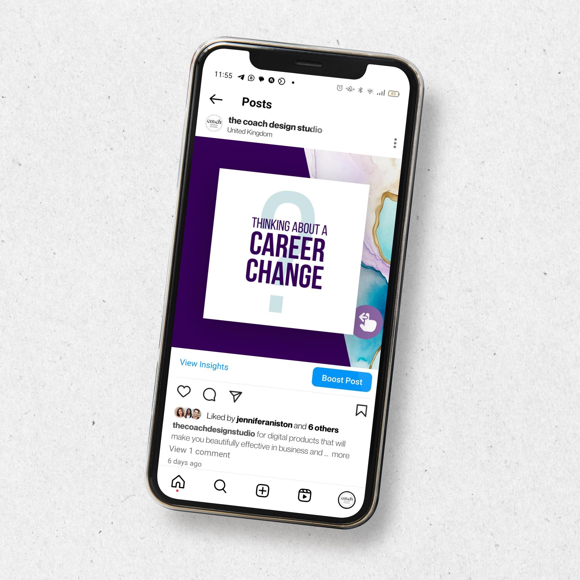 Career Coach Post Instagram Templates Career Coaching IG Feed Canva ...
