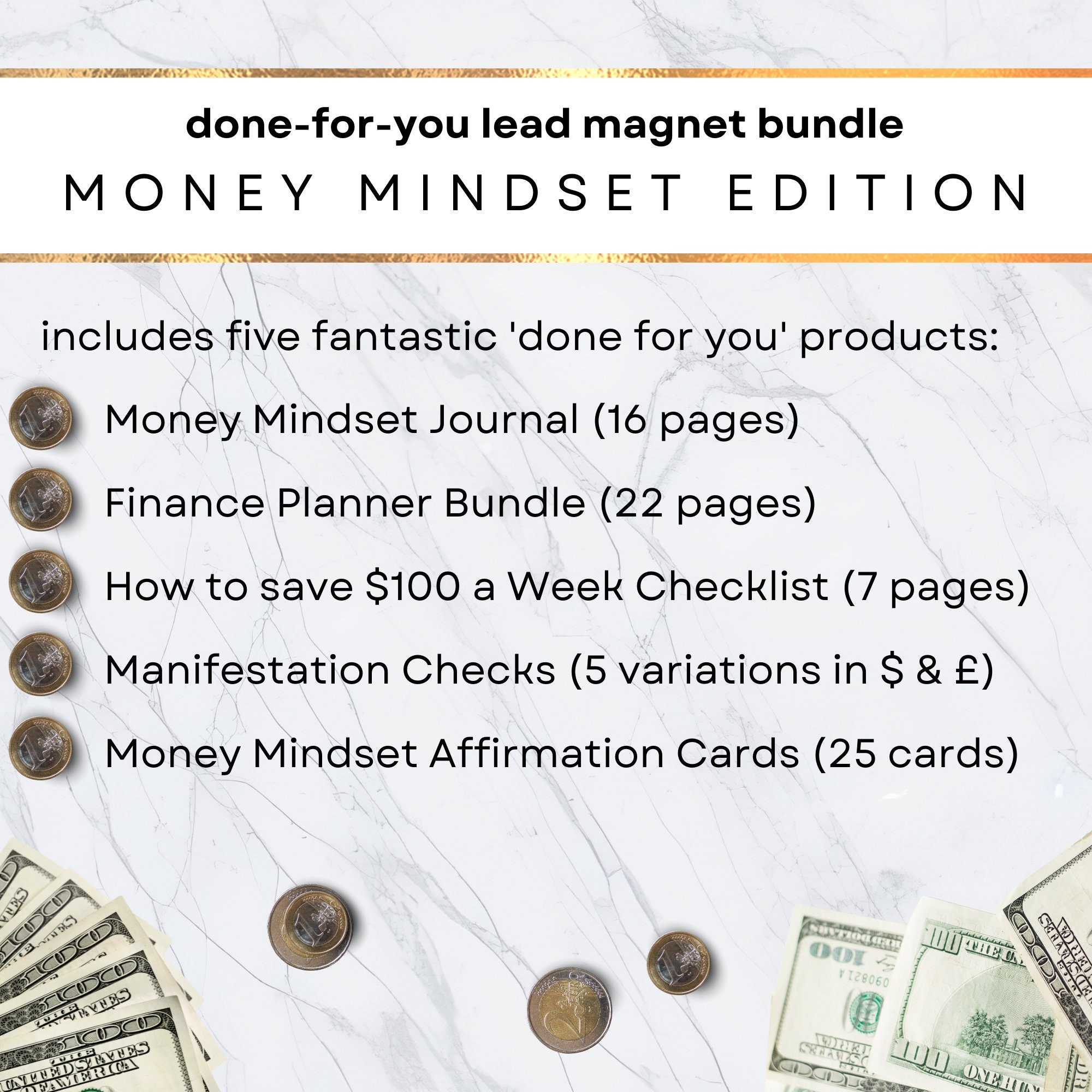 Money Mindset Bundle, Done for You Freebie, Lead Magnet, Playbook ...