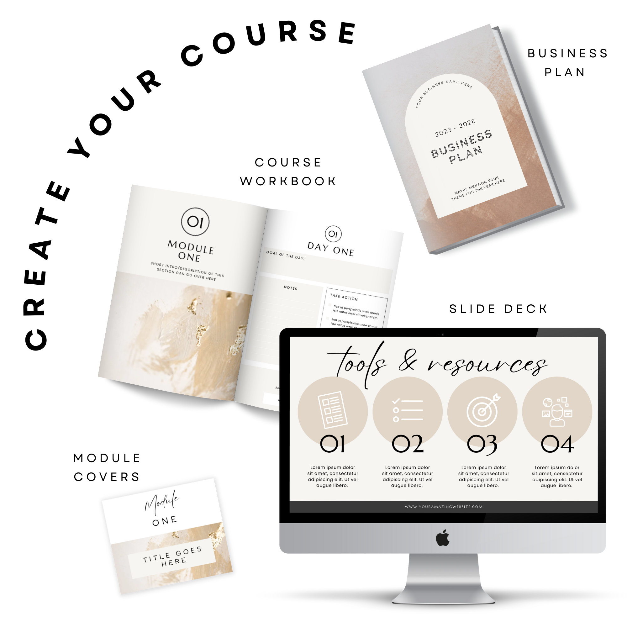 Course Creator Template Bundle, CANVA Templates, Course Toolkit, Sales ...