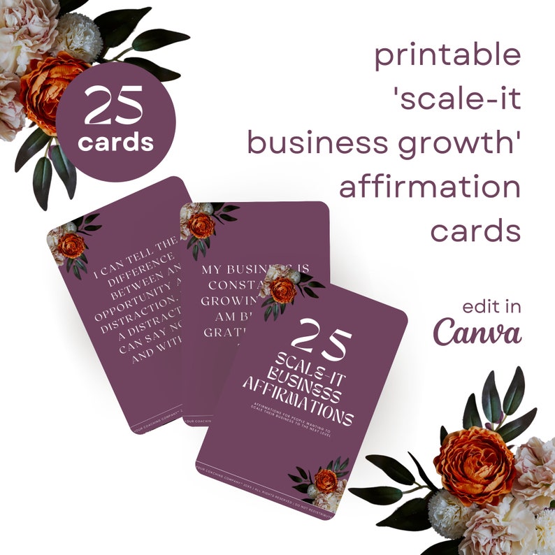Affirmation Cards Printable Scale-it Business Growth, Freebie, Lead ...